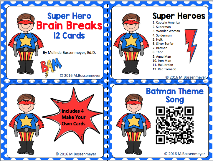 Super Hero Brain Breaks FREE | Peaceful Playgrounds | Recess Doctor Blog