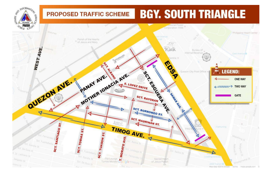 NEW South Triangle Quezon City Traffic Scheme
