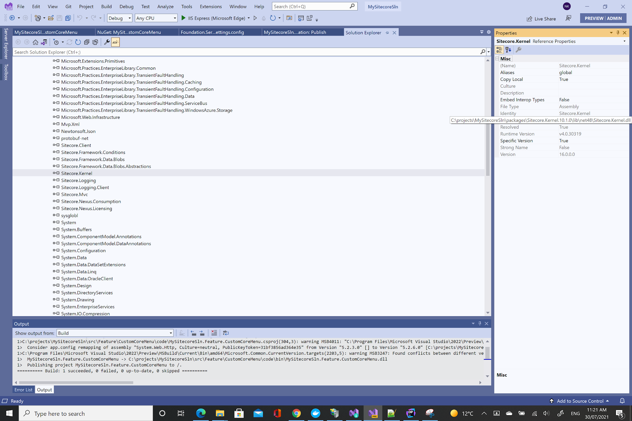 Build a Sitecore admin page with a Sitecore 10.1.0 Helix Project Setup