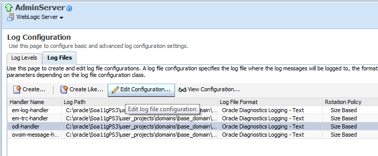 Java / Oracle SOA blog: Change the log files location of a WebLogic Domain
