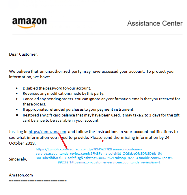 Metadata Consulting [dot] ca: Amazon Phishing Email - Fraud Activity ...