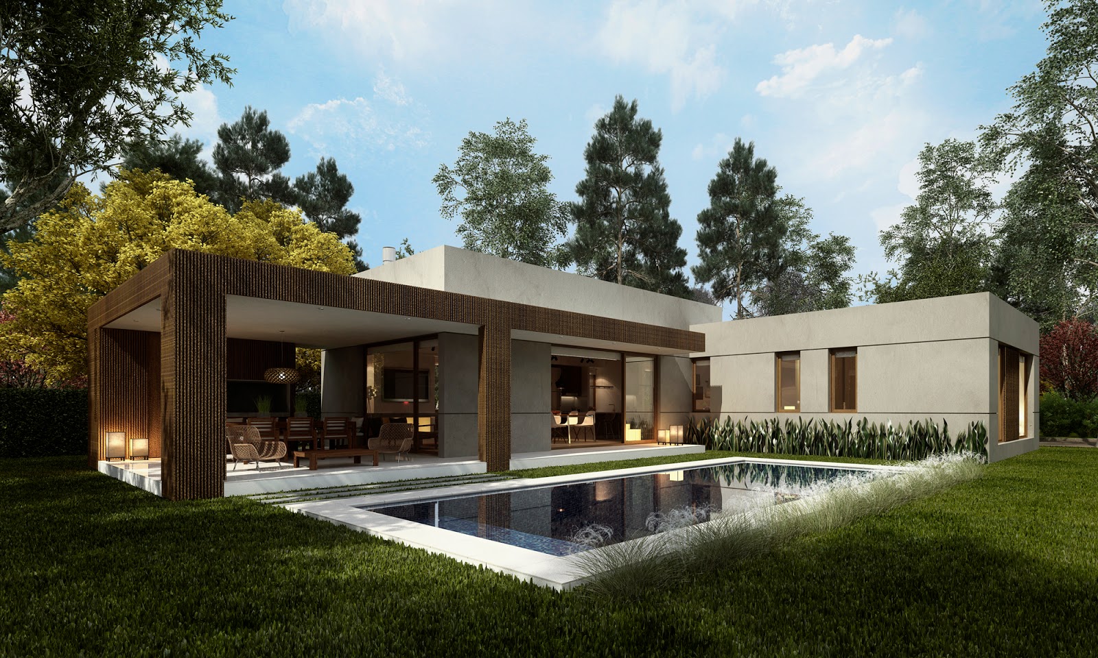 RENDERS - IMAGENES 3D: Renders: Casa L311 en Barrio Cerrado