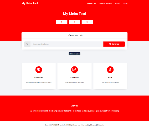 In SEO Red Safelink Generator Pro Blogger Template Premium Version