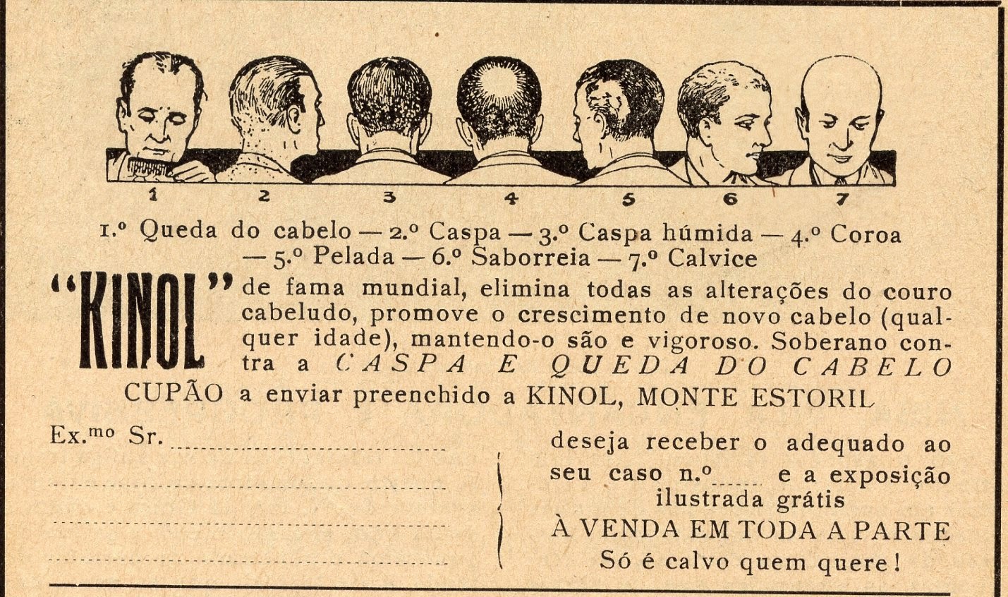 Estação Cronográfica: Janela para o passado - Kinol, contra calvície