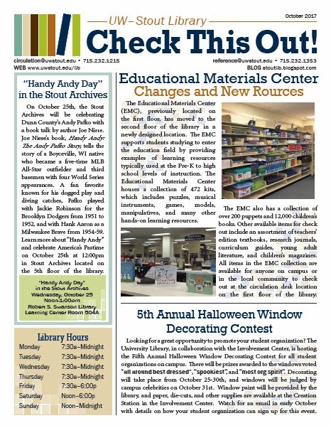 UW-Stout Library News: October 2017