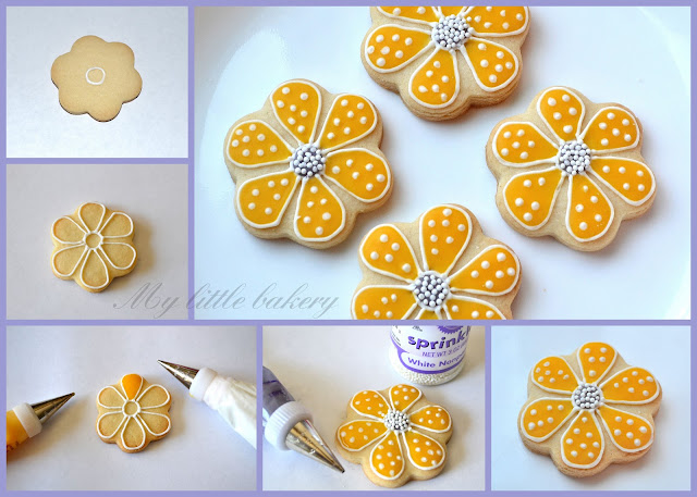 My little bakery 🌹: Yellow flower cookies