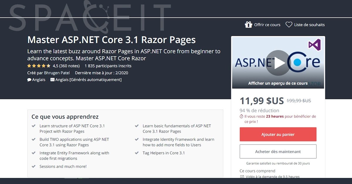 Free Course Master Asp Core 3 1 Razor Pages 2020 King Of Excel