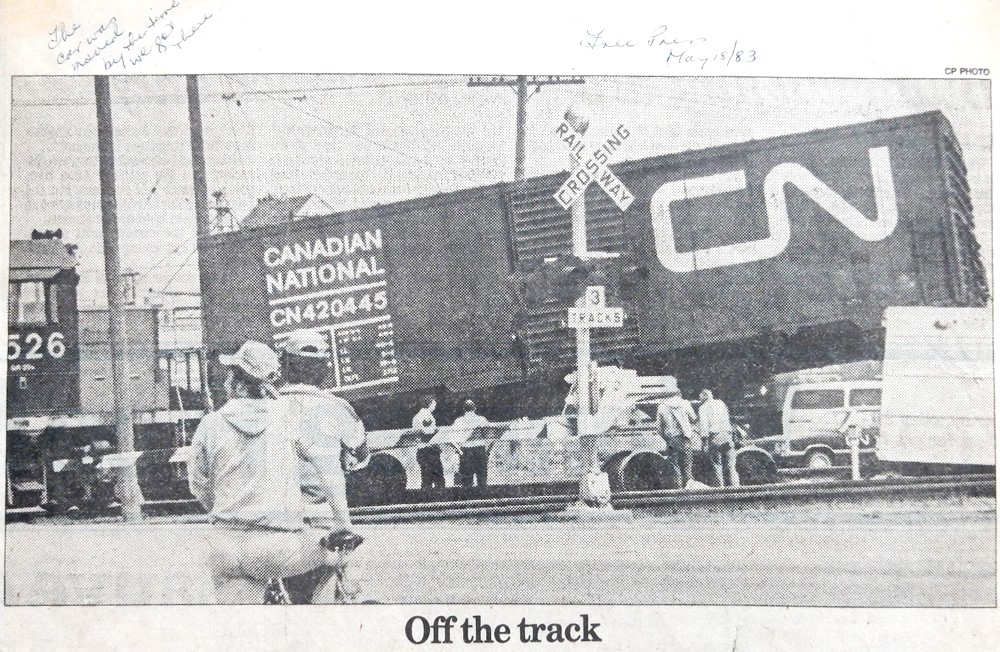 Trackside Treasure: CN One-Car Derailment at Portage, 1983