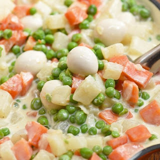 Food Recipe Section: Creamy Buttered Vegetables with Quail Eggs