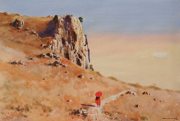 Картины современных художников: Акварель Myoe Win Aung. Мьянма в акварели.