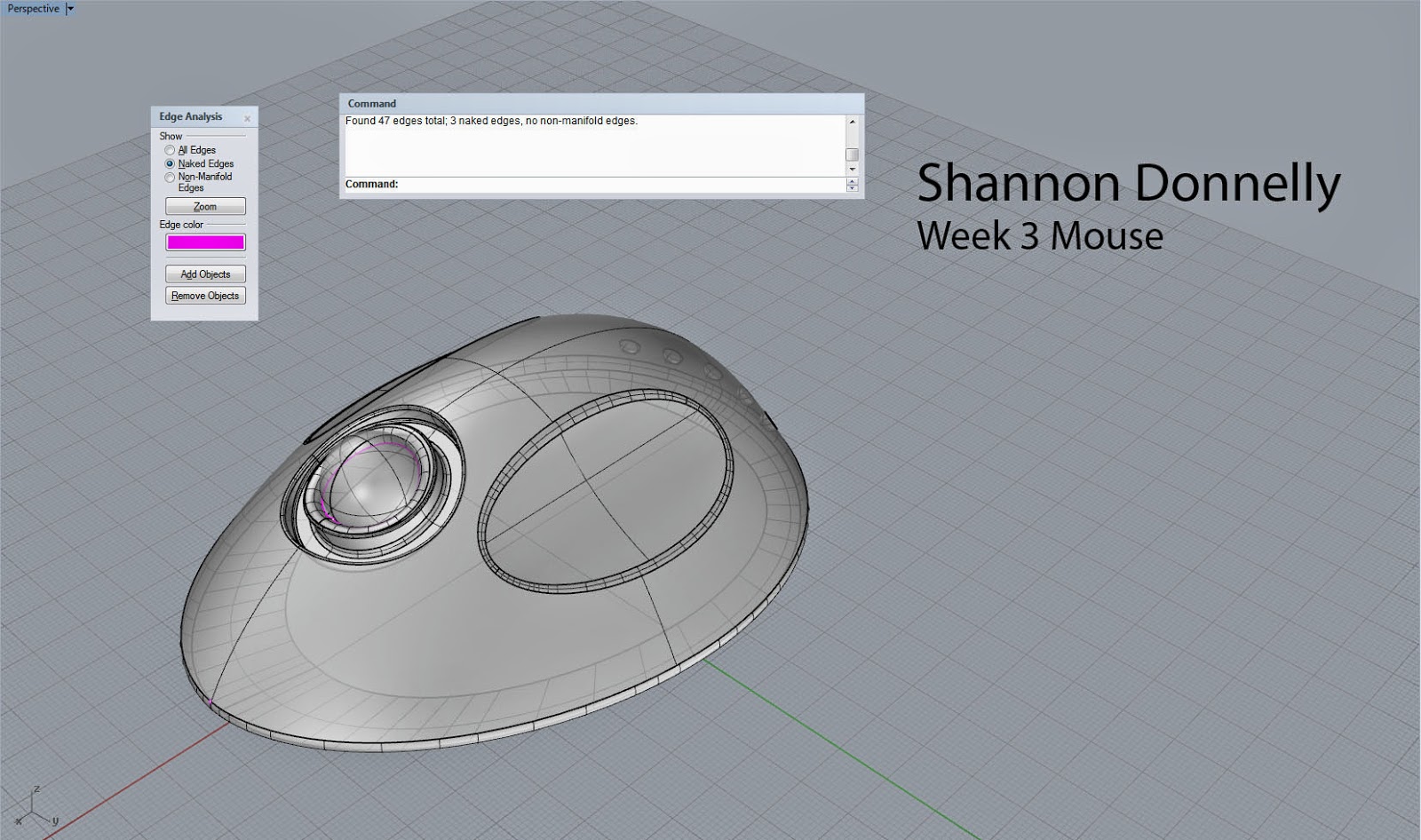 ELDS 205: Computer Aided Product Design: Shannon Donnelly Week Three: Mouse