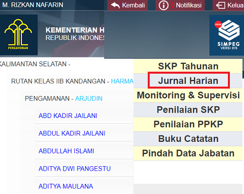 √ Cara Membuat Jurnal Harian di SIMPEG Kemenkumham