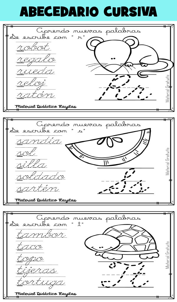 Aprendo y Trazo el Abecedario en Cursiva | Materiales Educativos para ...