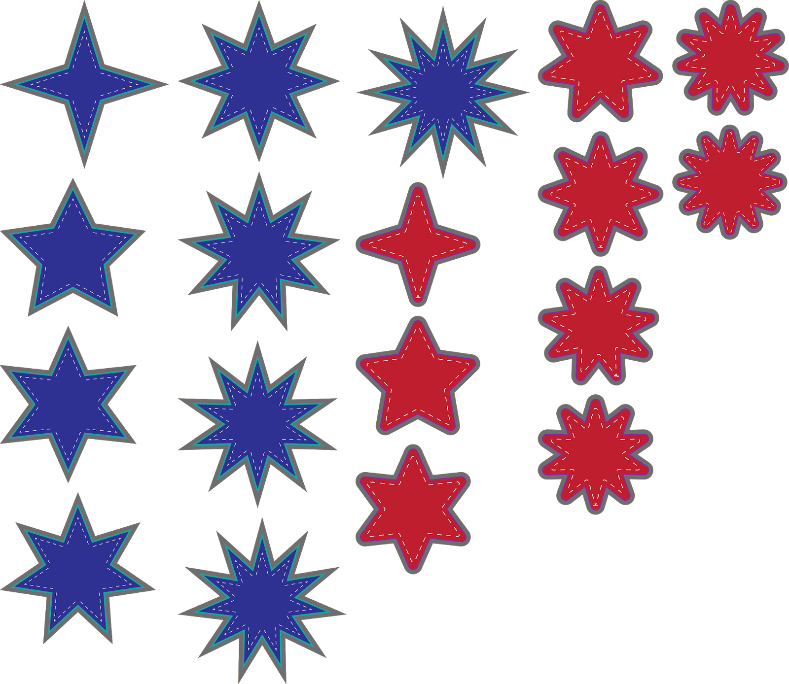 Awesome SVGs: Faux Stitched Basic Shapes, Tags and Stars