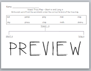 Short and Long Vowel Tree Maps - Team J's Classroom Fun