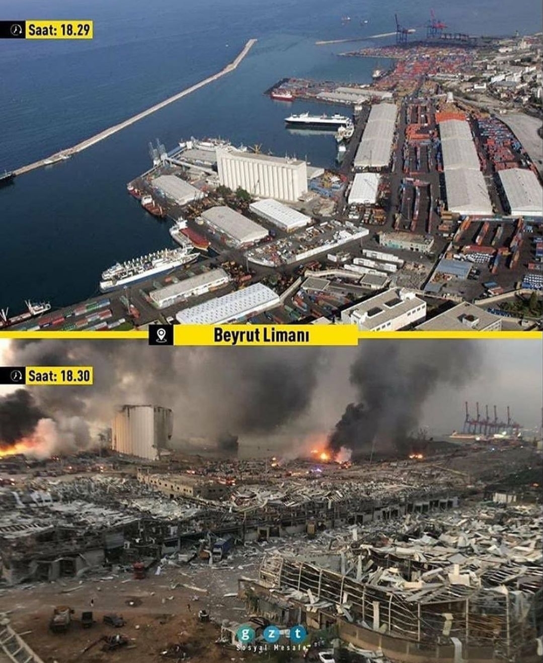 Beirut, Lubnan Digegarkan Seakan Letupan Nuklear