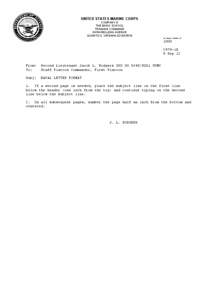 Naval Letter Format Template Resume Letter naval-letter-format-template-resume-letter