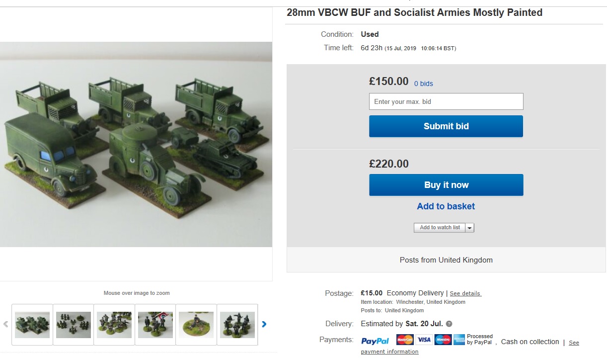 Jim's Wargames Workbench: VBCW and BoB For Sale on eBay