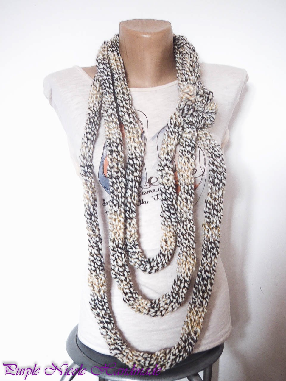 Purple Nicole`s Handmade: Fulare circulare - colier tricotat colorate ...