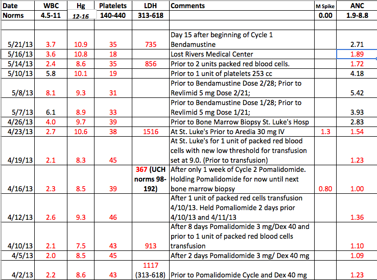 jm's Adventure with Multiple Myeloma: Relapsed High-Risk Myeloma - Lab ...