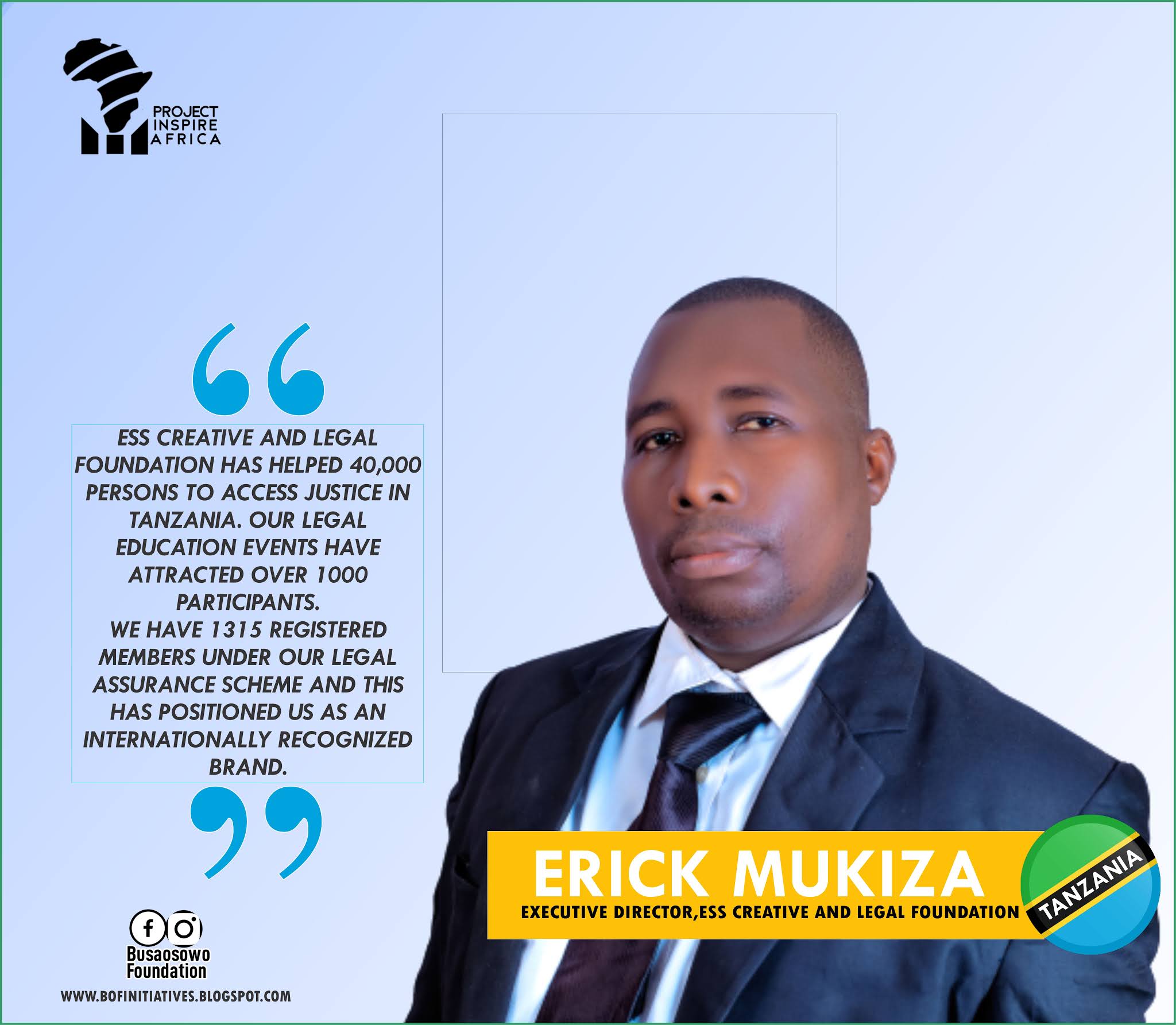 ERICK MUKIZA ON PROJECT INSPIRE AFRICA
