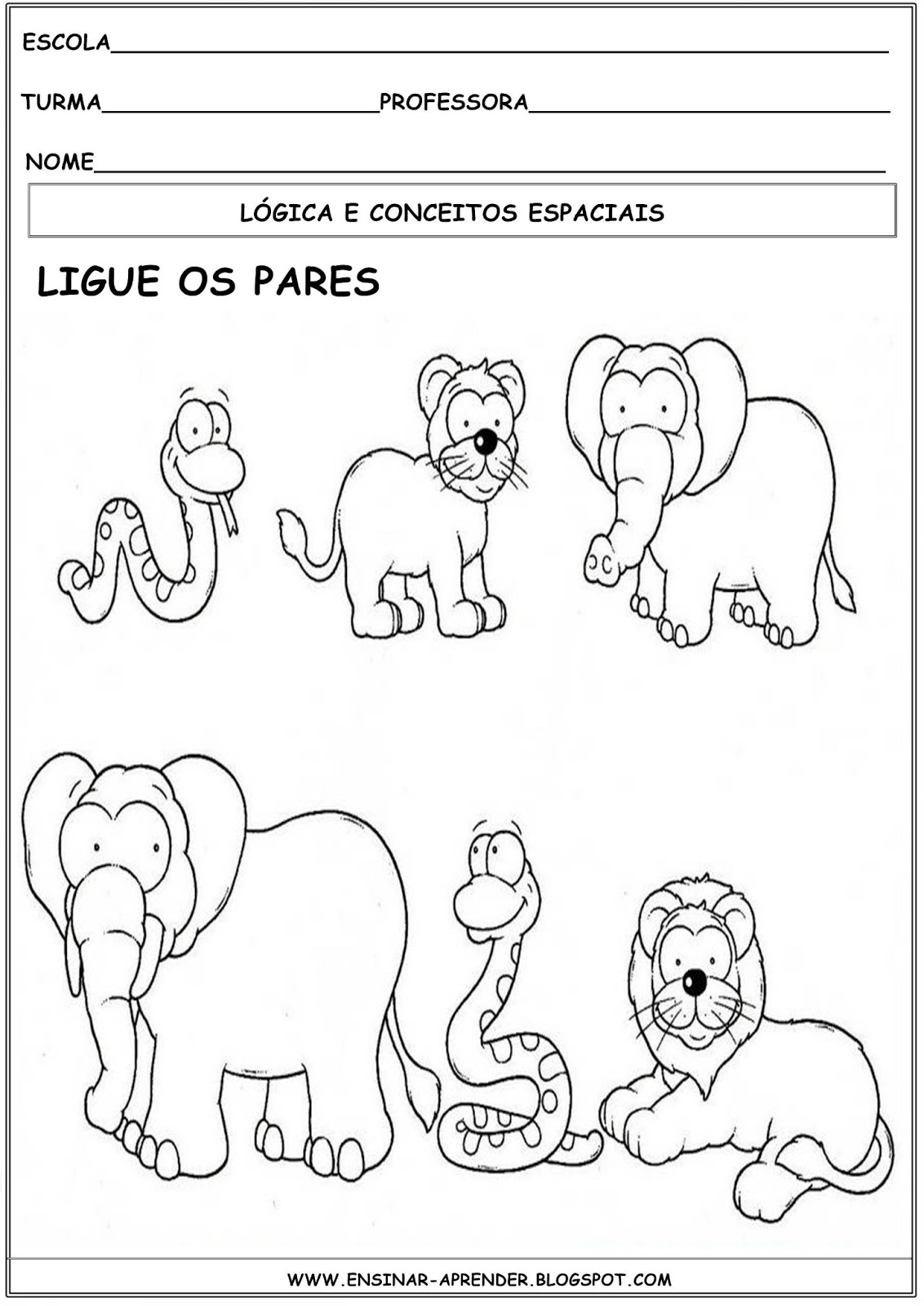 Reforço Escolar Tia Taty: Exercícios de Lógica-Educação Infantil