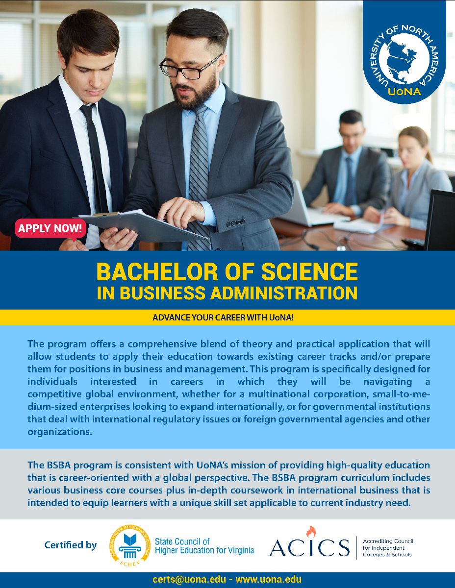 北美大学中文网: BACHELOR OF SCIENCE IN BUSINESS ADMINISTRATION (BSBA)
