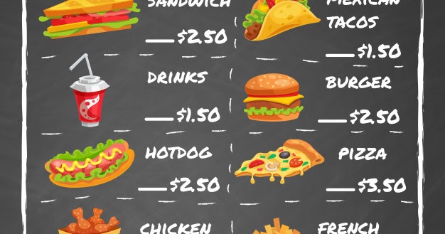 Template desain Menu Makanan cepat saji dengan tulisan kapur AI FREE ...