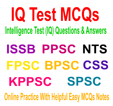ISSB IQ Test MCQs Preparations Examples - EASY MCQS QUIZ TEST
