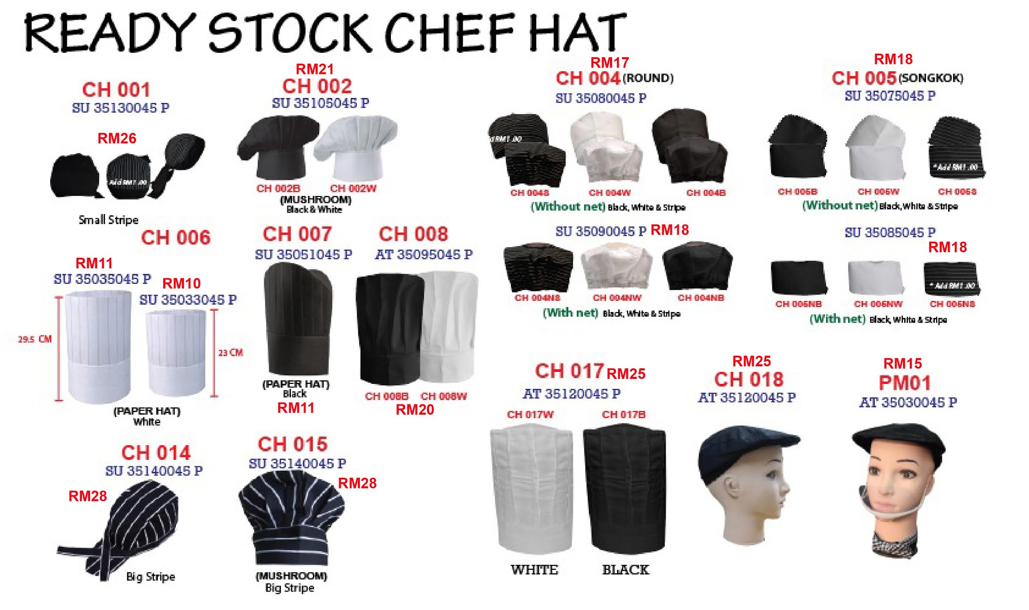 UNIFORM READYSTOK - 011-219 10297: CHAF HAT
