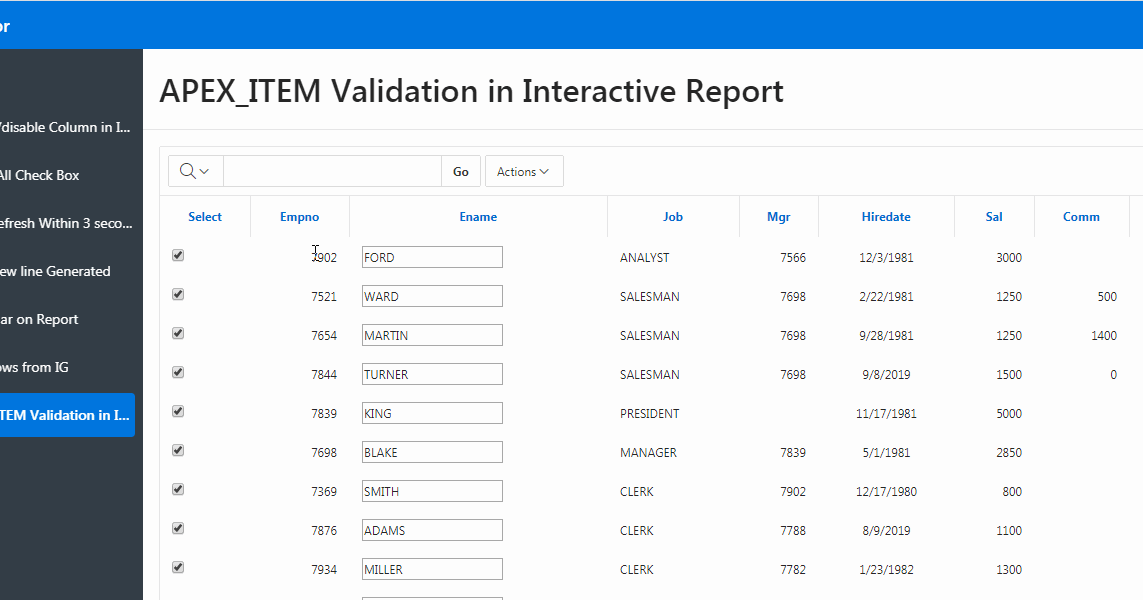 Apexitem Validation In Classicinteractive Report Oracle Apex 51 Ontoor Solutions 7375