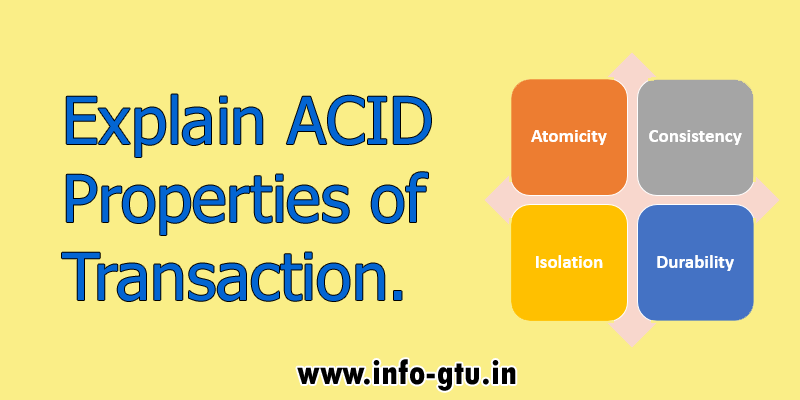 Explain ACID Properties of Transaction