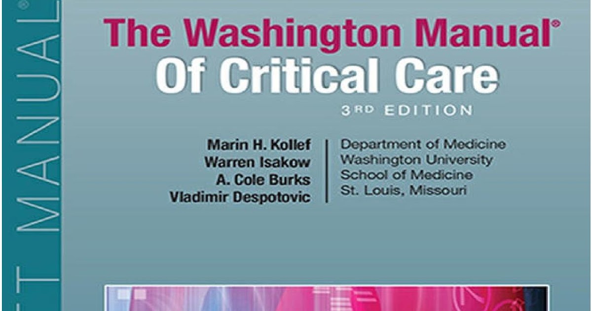 The Washington Manual of Critical Care, 3rd Edition - Cùng Học Y
