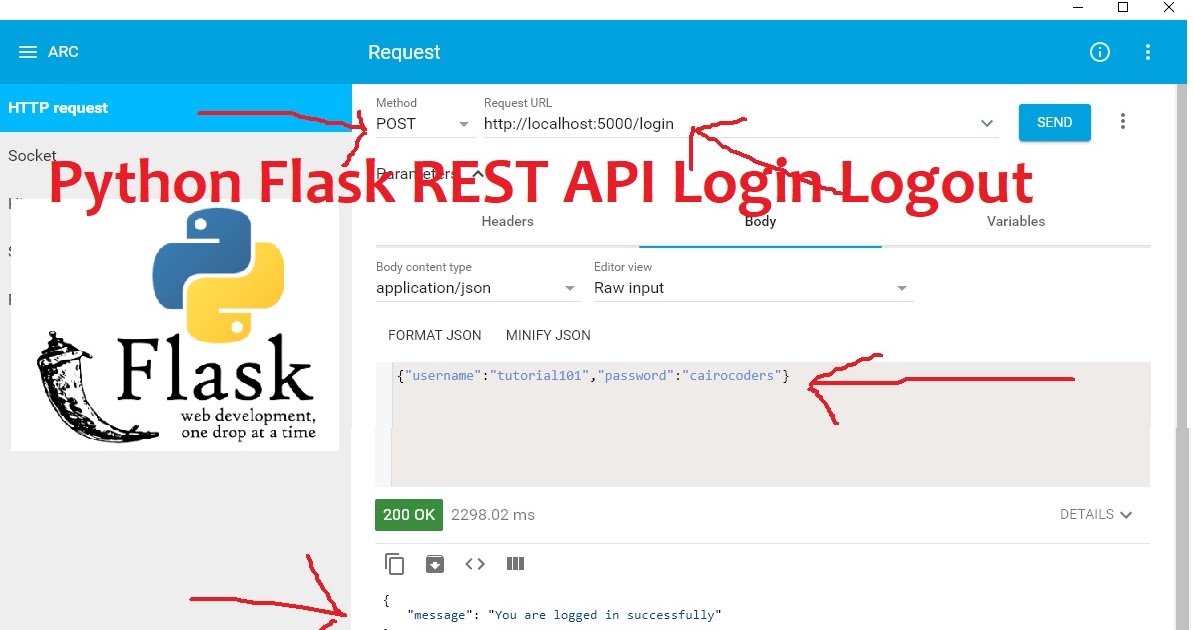 Python Flask REST API Login Logout | Tutorial101