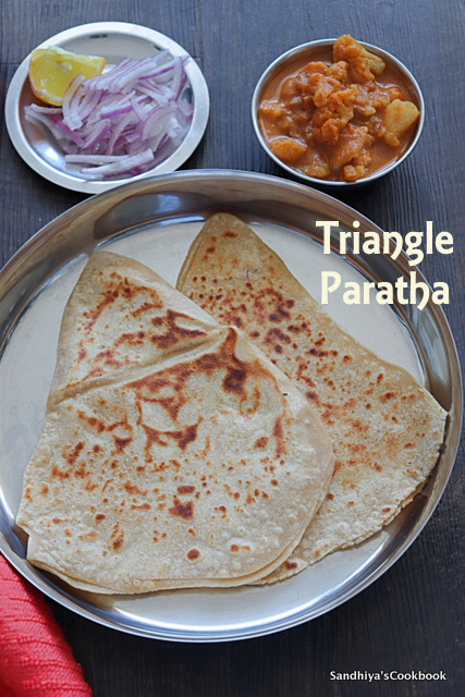 Sandhiya's Cookbook: Triangle Paratha | Layered Paratha | Paratha Recipe