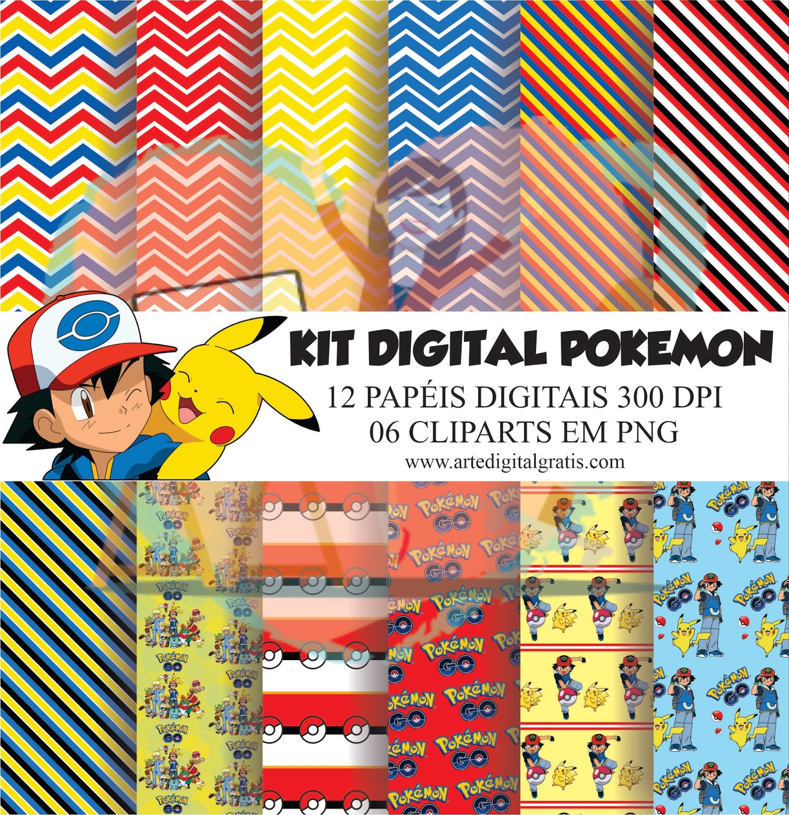 KIT DIGITAL POKEMON GRÁTIS - Arte Digital Grátis