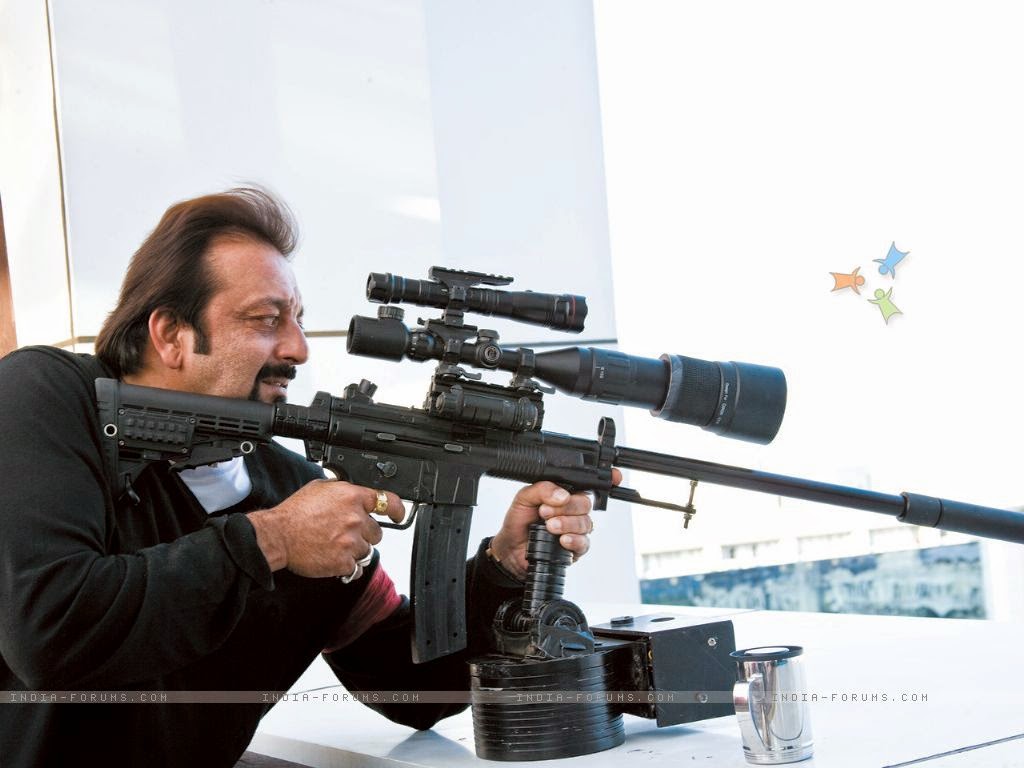 Sanjay dutt with pistol and rifles gun wallpaper ~ Desi Gun