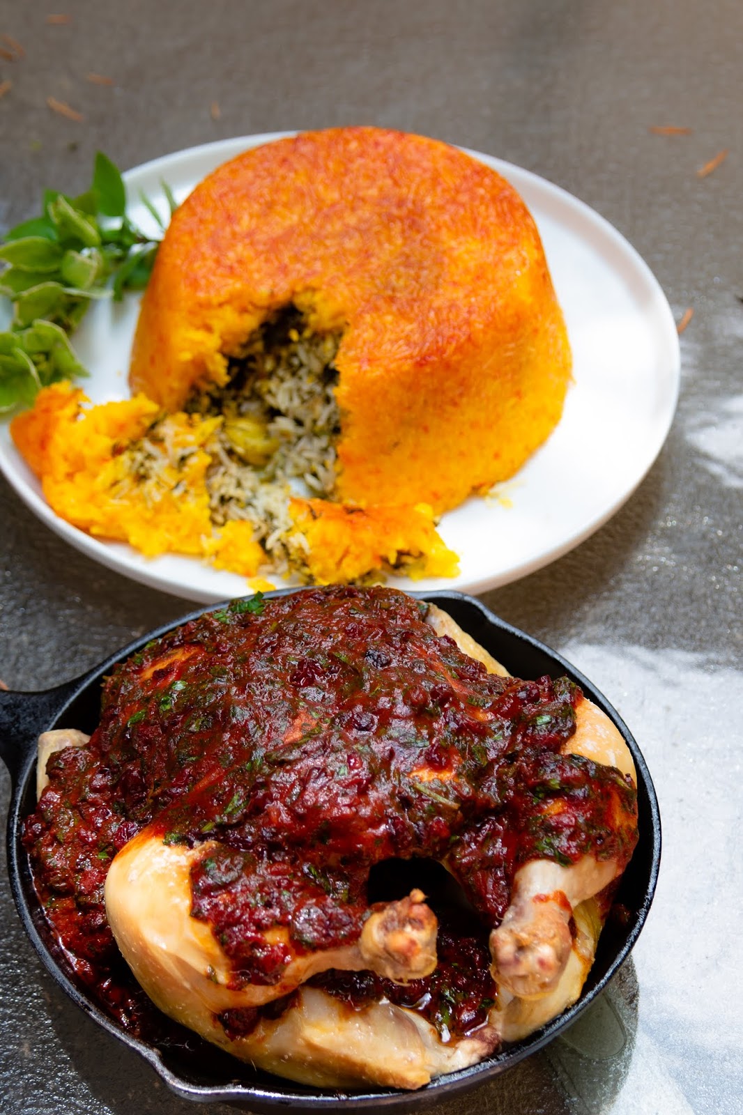 Lavangi roasted chicken (i.e. North Iranian glazed roasted chicken)