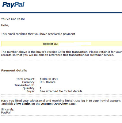Fake Paypal Receipt - Invoice Template