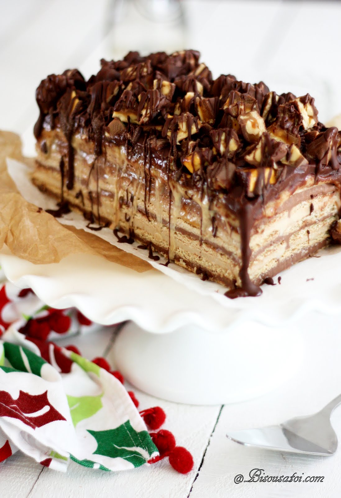 Snickers Ice Box Cake - Bisous À Toi