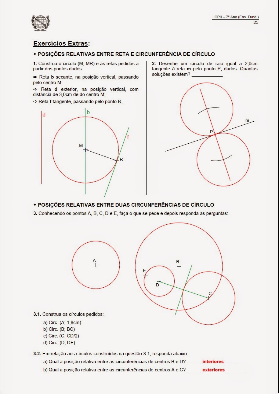Exercícios De Circunferência 7 Ano Pdf - FDPLEARN Exercícios De Circunferência 7 Ano Pdf - FDPLEARN