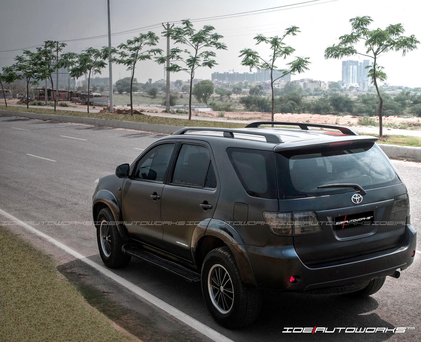 Toyota Fortuner Satin Matte Black Full Car Wrap | IDE Autoworks