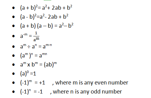 Class 9th Maths Formula sheet Number Systems