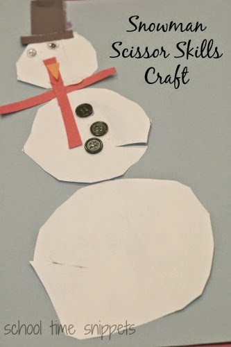 Snowman Cutting Activity for Preschool | School Time Snippets