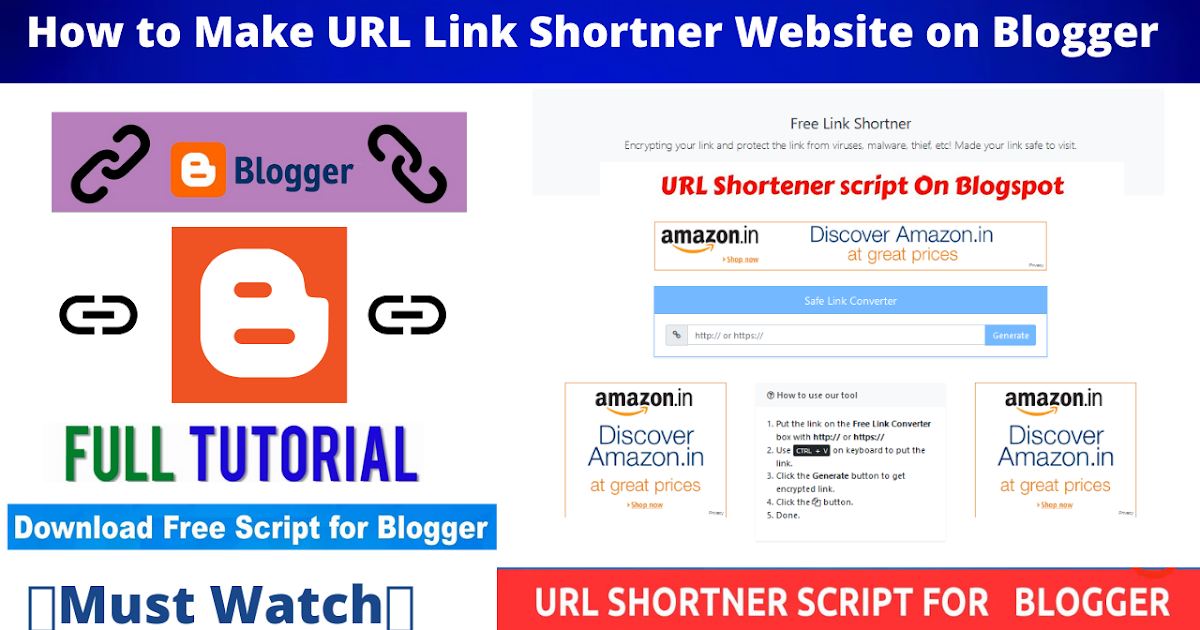 How To Make Url Shortener Website On Bloggercreate Your Own Url Earn Money From Url Shortener