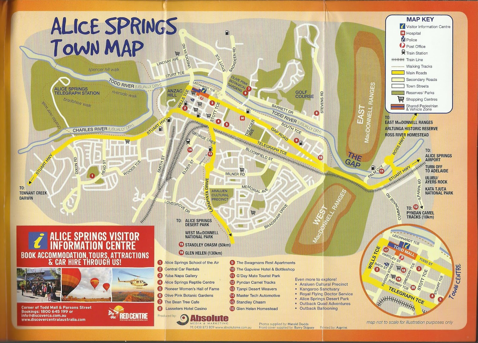 Mapas y planos de Alice Springs y alrededores - Conmimochilacuestas