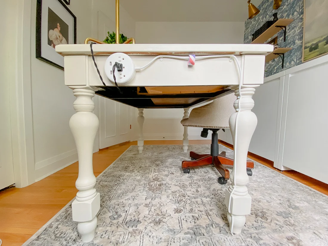 How To Hide Computer Cords In A Home Office - Rambling Renovators