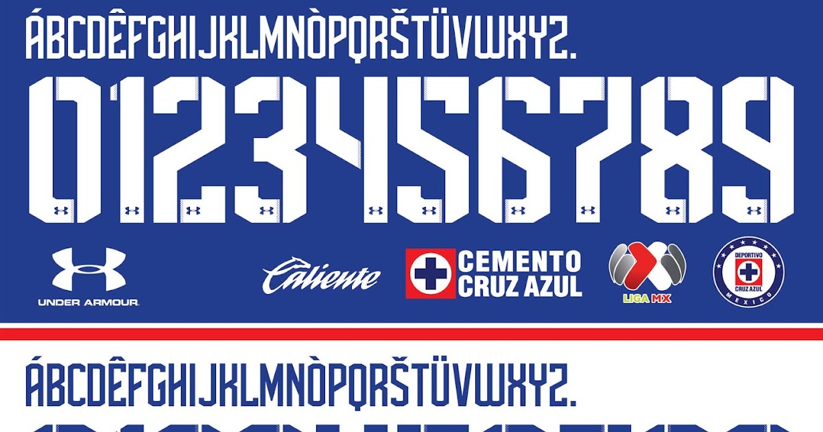 Tipografias De Futbol: Tipografía Club Cruz Azul 2018-2019