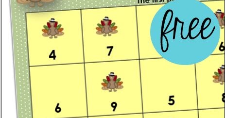 Primary Inspiration: Sums of Ten Thanksgiving Freebie
