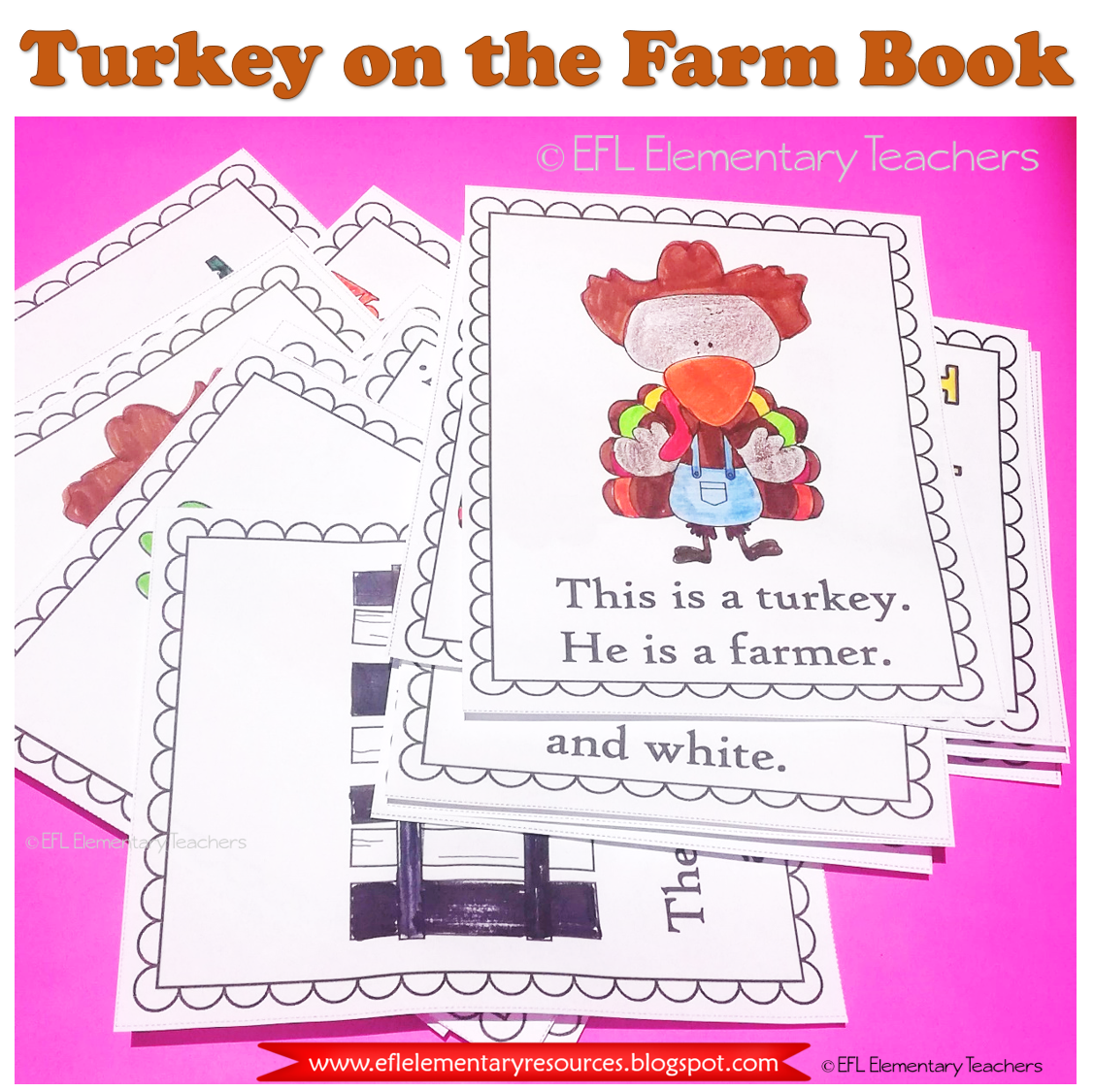 EFL Elementary Teachers: Thanksgiving Printable Book for ESL: Turkey on ...